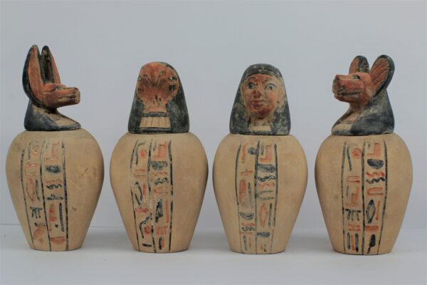 Unique Egyptian Handmade Replica Of Canopic Jars With Amazing Colors as ...