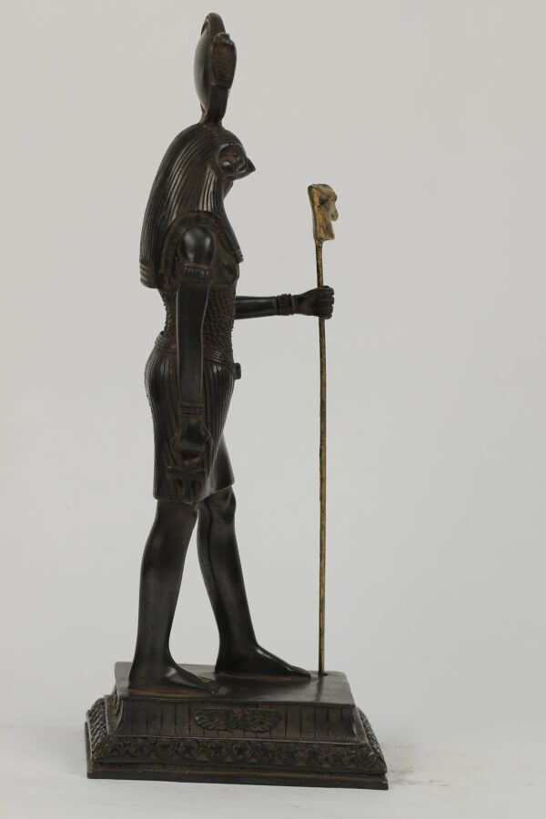 AMUN RA the god of sun wearing as a falcon face – Altar statue made ...