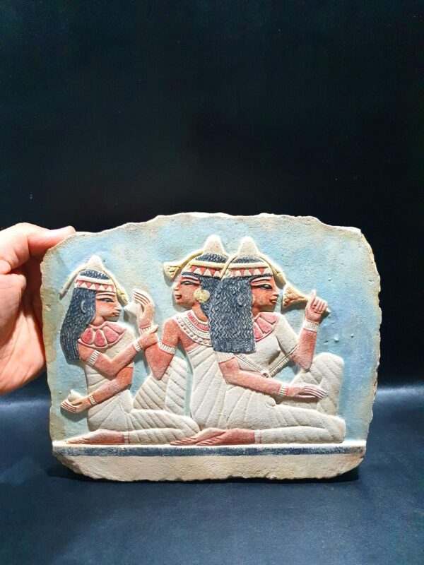 Very Rare Tablet contains sculptures of Three Ancient Musician smelling ...