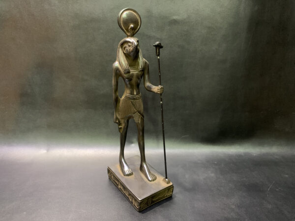 Marvelous Horus standing as a falcon and wearing the sun disk &holding ...