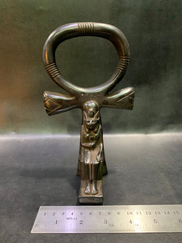 Egyptian ANKH (key of life) with Bastet goddess – Egyptology