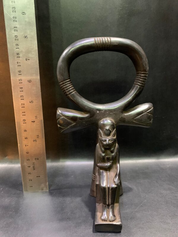 Egyptian ANKH (key of life) with Bastet goddess – Egyptology