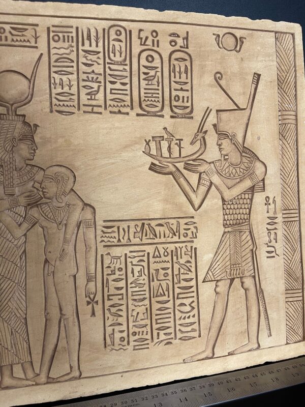 Replica wall relief of ISIS goddess Feeding Horus god of the sky and ...